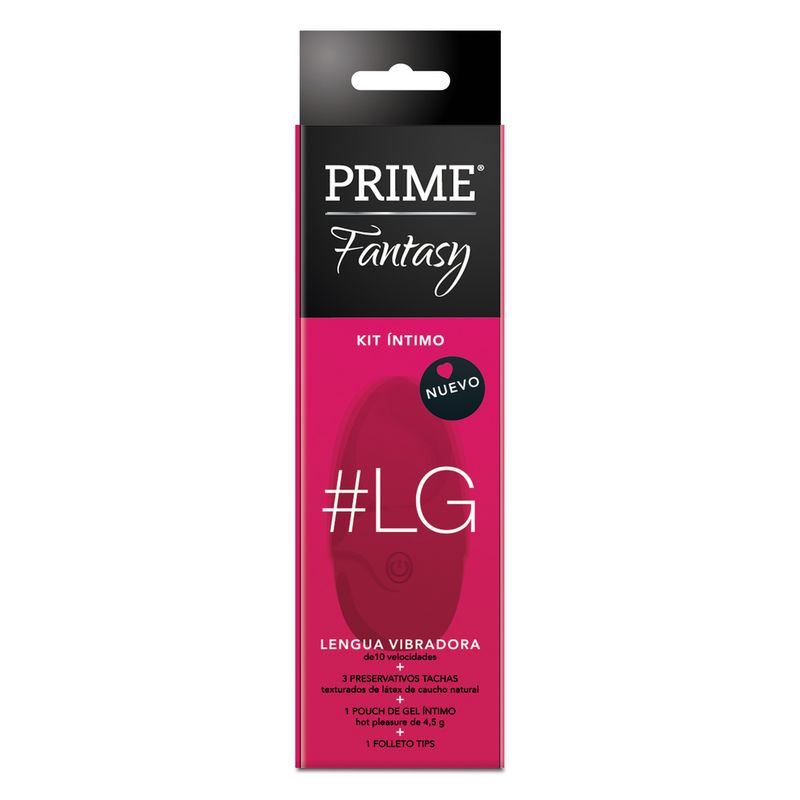 Prime Set Íntimo Fantasy LG Lengua Vibradora + Preservativos + Gel ...
