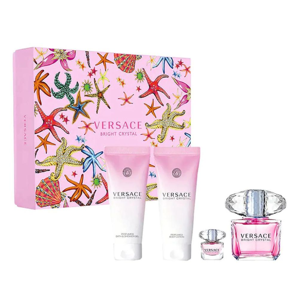 Versace Set Bright Crystal EDT 90 Ml + Body Lotion + Shower Gel ...