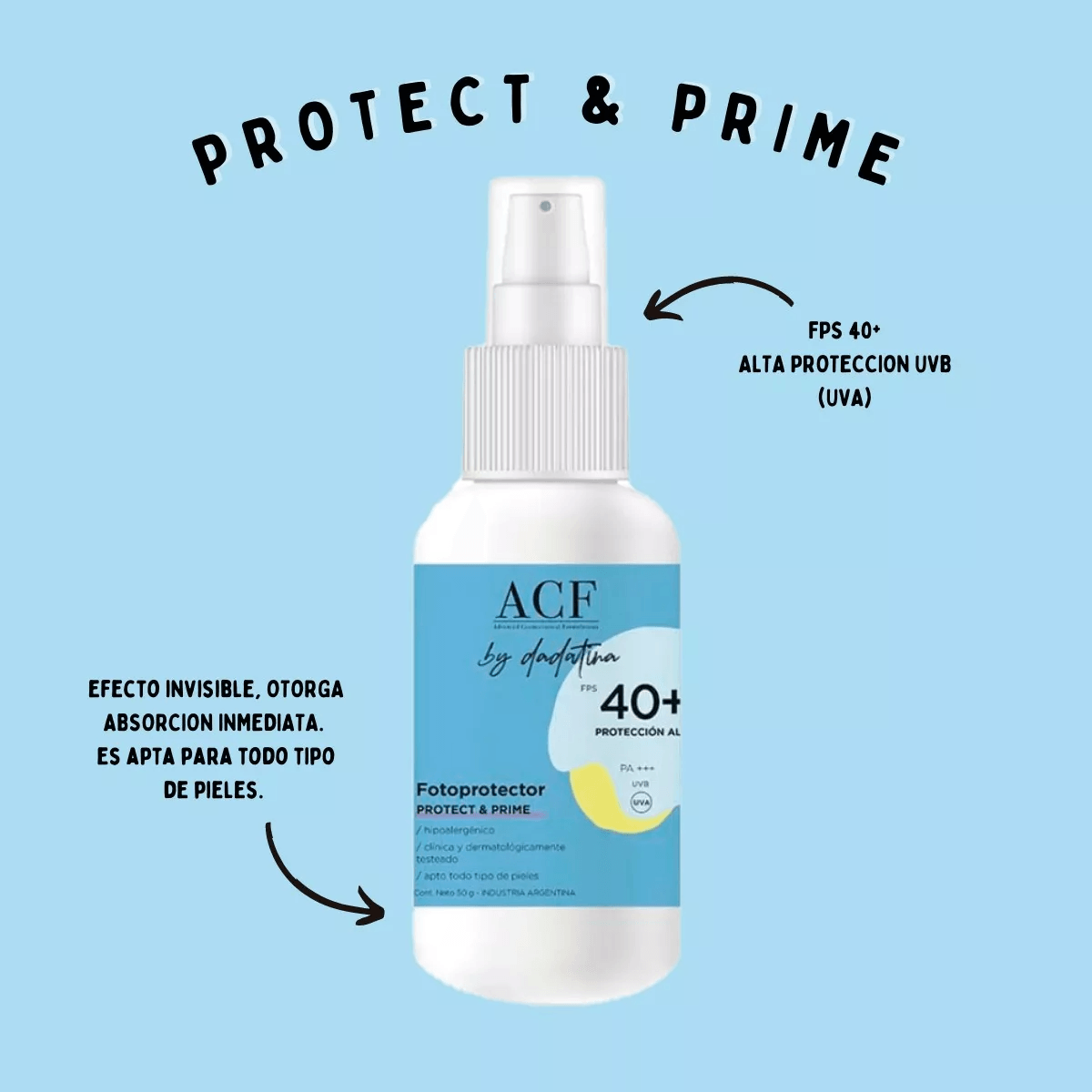 ACF Protector Solar Protect & Prime FPS 40 By Dadatina Refill ...