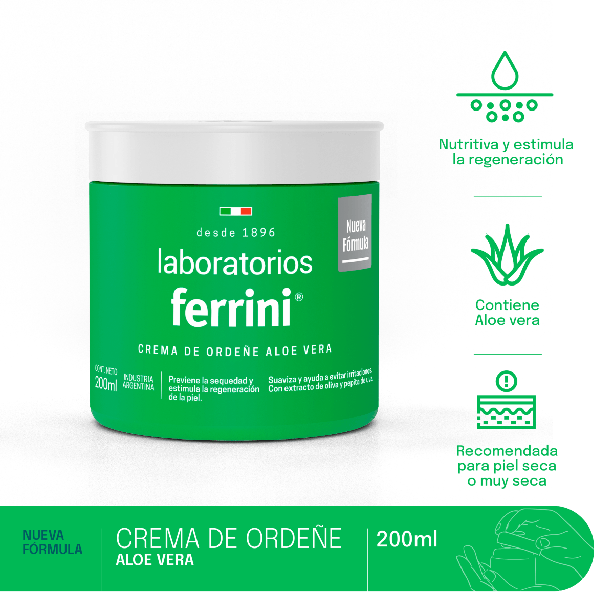 Laboratorios Ferrini Crema De Ordeñe Aloe Vera - Perfumerías Pigmento