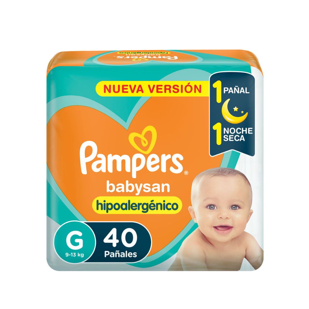 Pampers Pañales Babysan Hipoalergénico Talle G - Perfumerías Pigmento