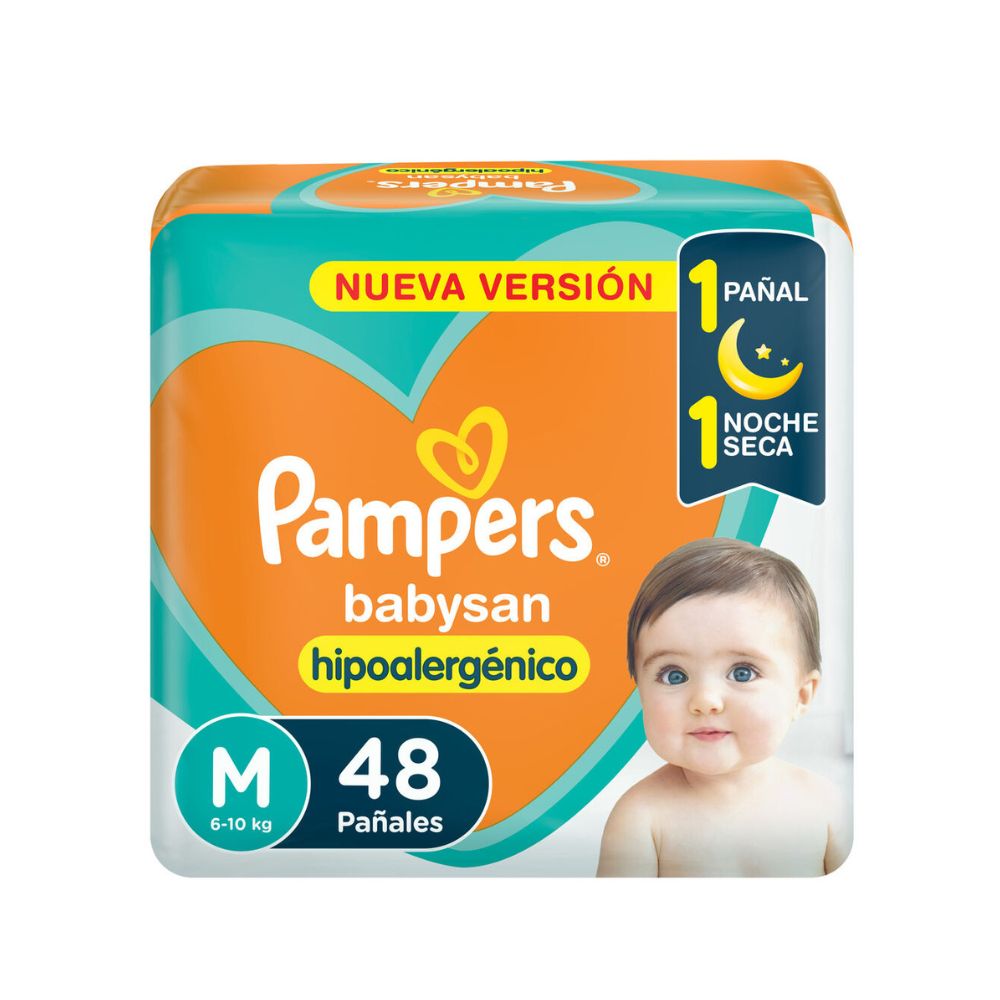 Pampers Pañales Babysan Hipoalergénico Talle M - Perfumerías Pigmento