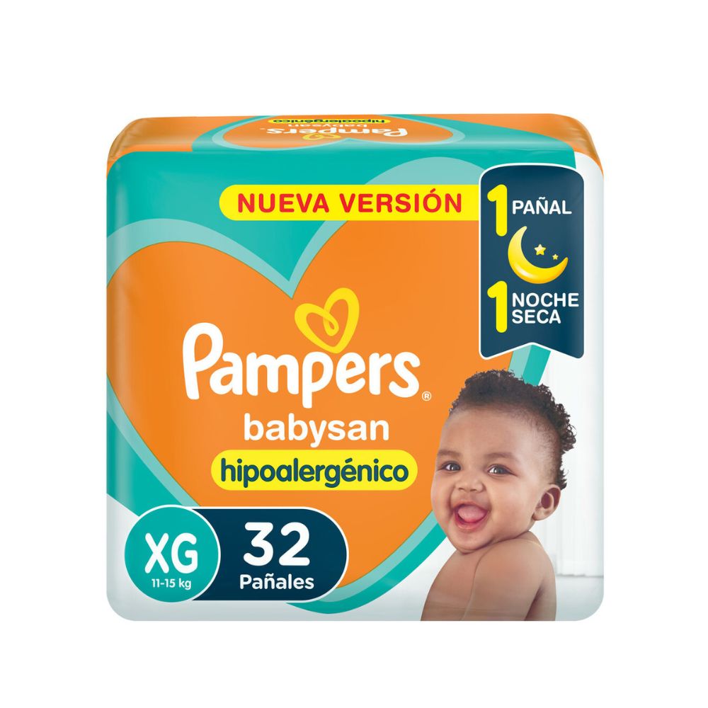 Pampers Pañales Babysan Hipoalergénico Talle XG - Perfumerías Pigmento